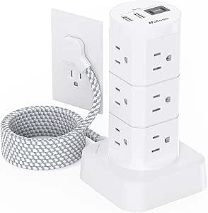 Amazon.com: Surge Protector Power Strip Tower, 10FT Extension Cord with ...