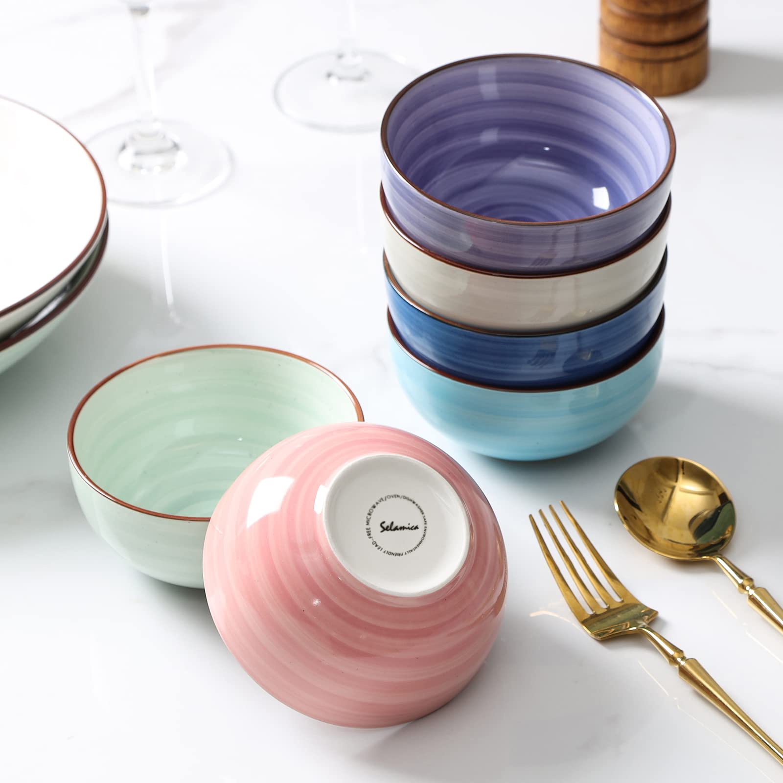 Snapklik.com : Ceramic 12 Oz Dessert Bowls Set, Small Cereal Bowls For ...