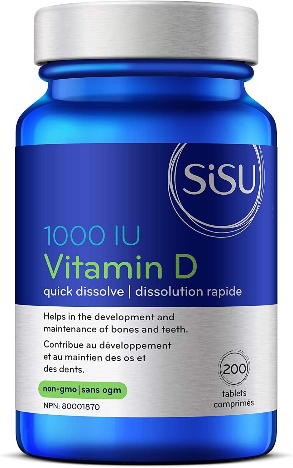 Sisu Vitamin D 1000 IU, 200 Tablets - Quick Dissolve Vitamin D3 Tablets ...