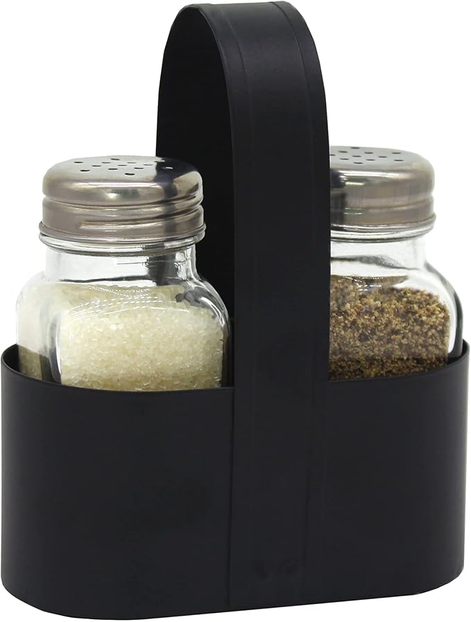 Amazon.com: CVHOMEDECO. Salt and Pepper Shakers Set with Black ...