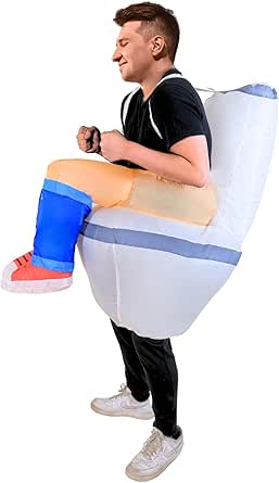 Amazon.com: PTS Inflatable Costume Adult, Blow Up Ride On Toilet ...