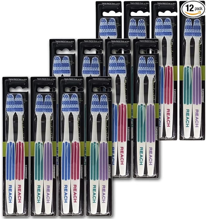 Amazon.com : Reach Advanced Design Toothbrush, Firm Bristles for Hard ...