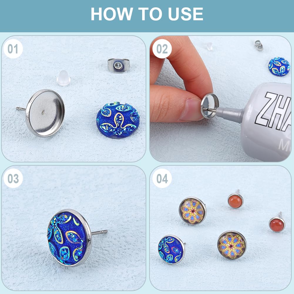 Jewellery Making Supplies DIY SOFPLATE 100pcs 6mm Bezel Post Earring ...