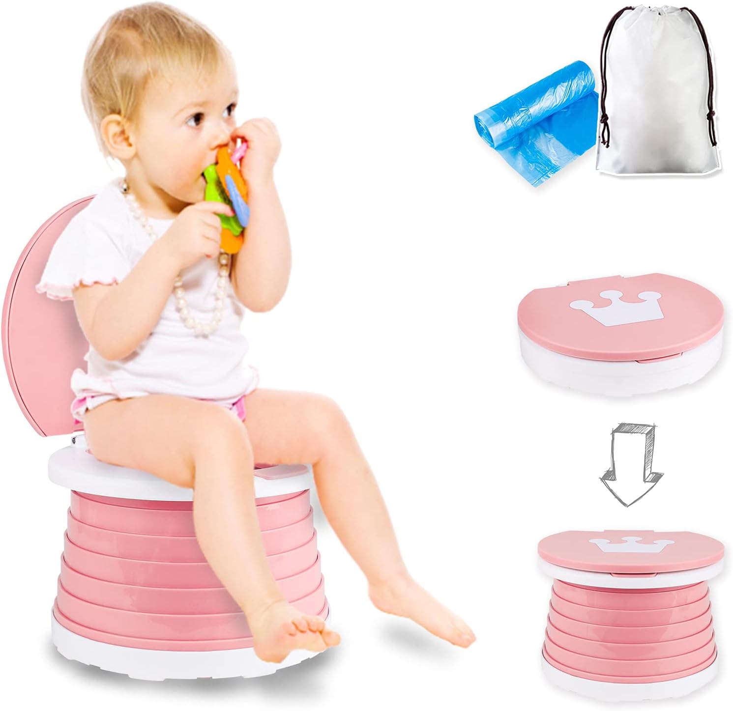 Amazon.com: Portable Potty for Toddler Travel, Foldable Potty Training ...