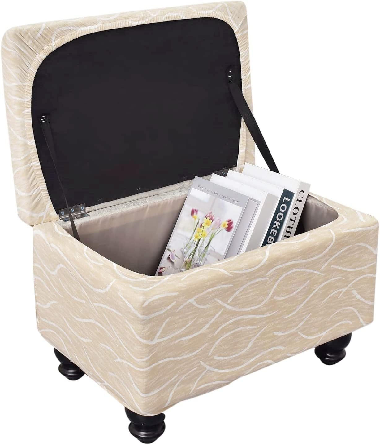 Amazon.com: Eco-Ancheng Storage Ottoman Cover Rectangle Ottoman ...