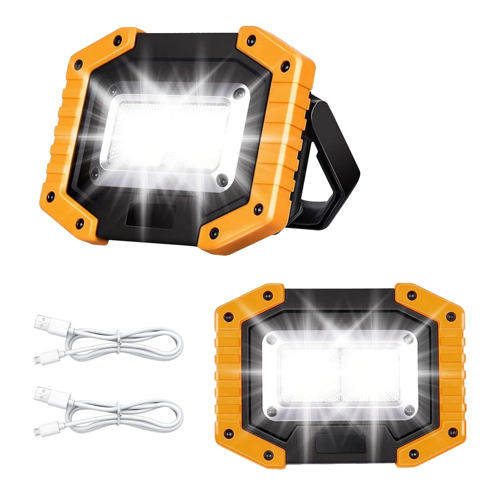 Led Rechargeable Work Light 30W 2000LM Portable COB Floodlight Battery ...