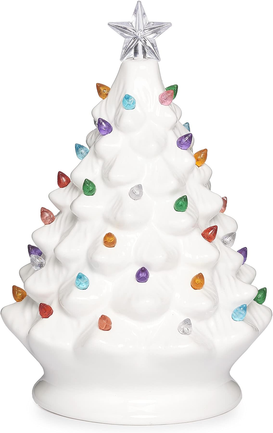 Amazon.com: Red Green Blue Clear Holiday Tree Lighted 8 inch Ceramic ...