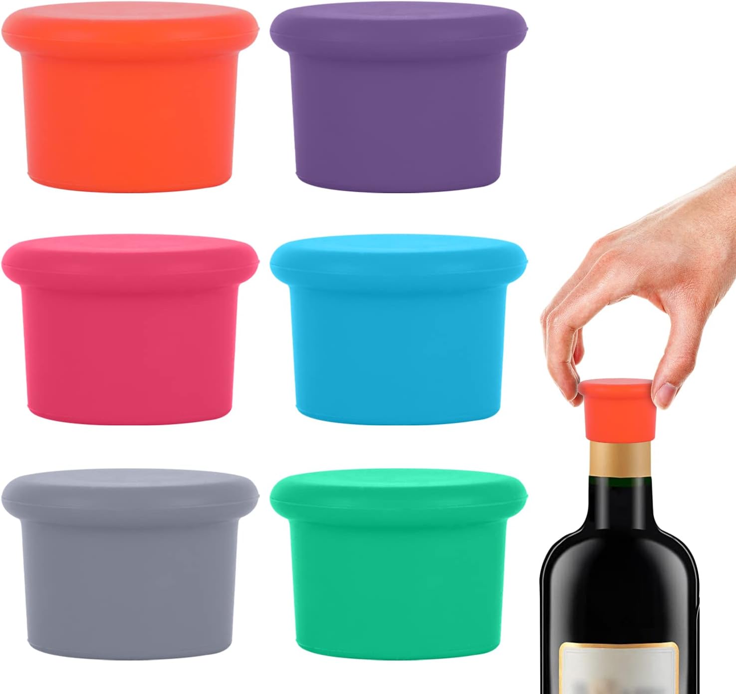 Amazon.com: yiwoo Wine Stoppers For Wine Bottles,Wine Cap,Replace ...