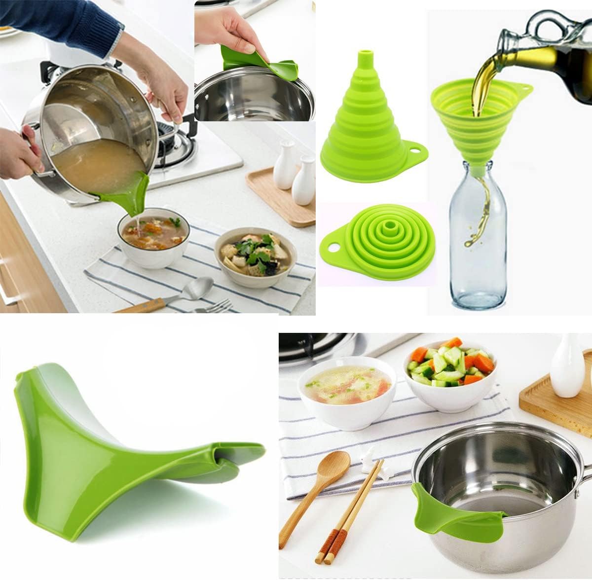 PK2 Silicone Spout Soup Pourer, Liquid Strainer & Adjustable Silicone ...