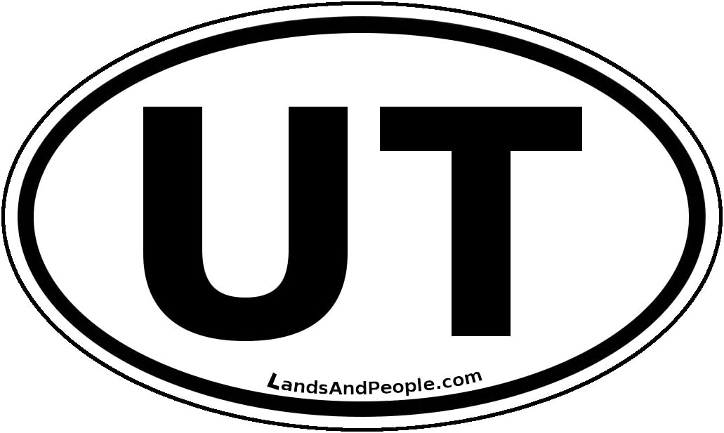 Amazon.com: Utah UT Car Bumper Sticker Decal Oval Black and White