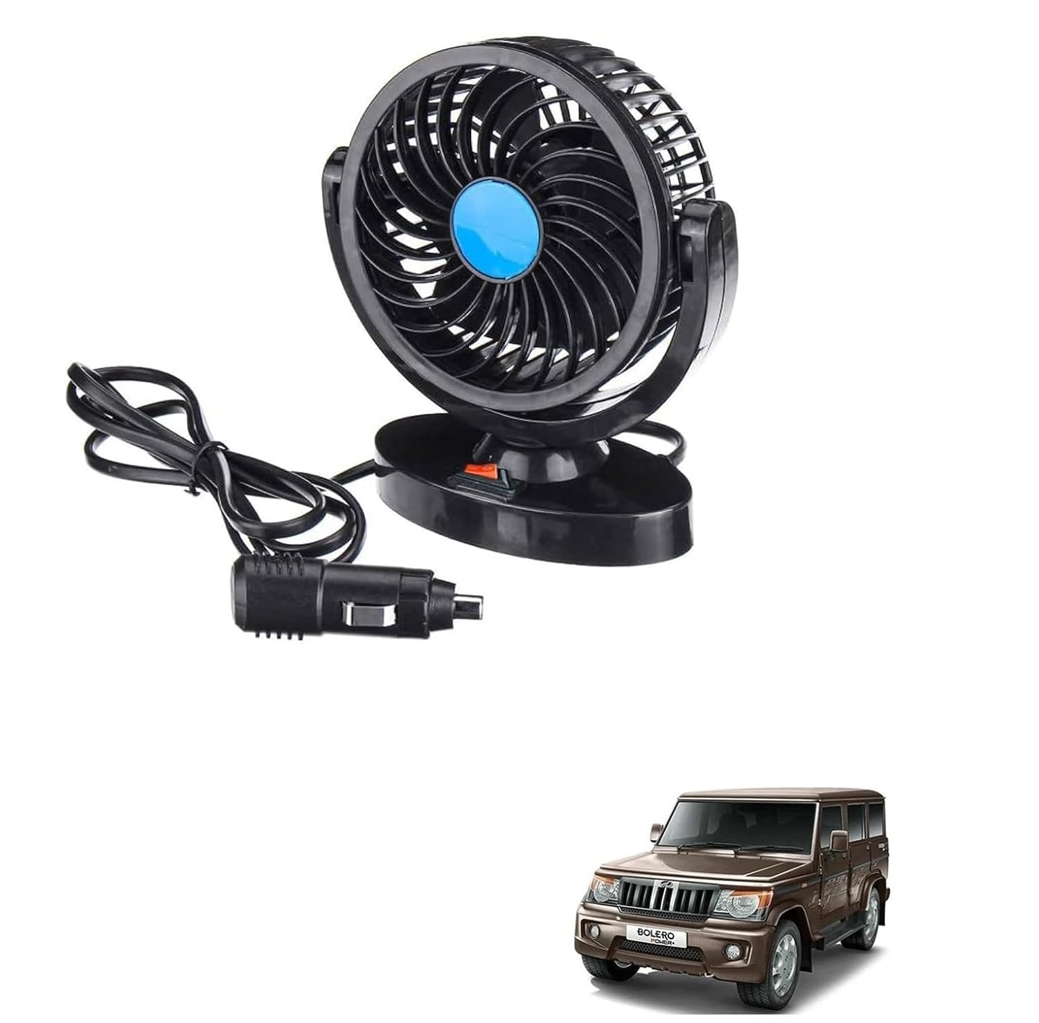 Auto Addict 12V DC Electric Car Single Head Fan for Dashboad 360 Degree ...
