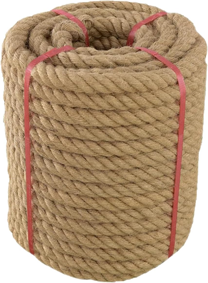 Simsedery Jute Rope (1 in X 100 ft), 25mm Thick Natural Hemp Ropes ...