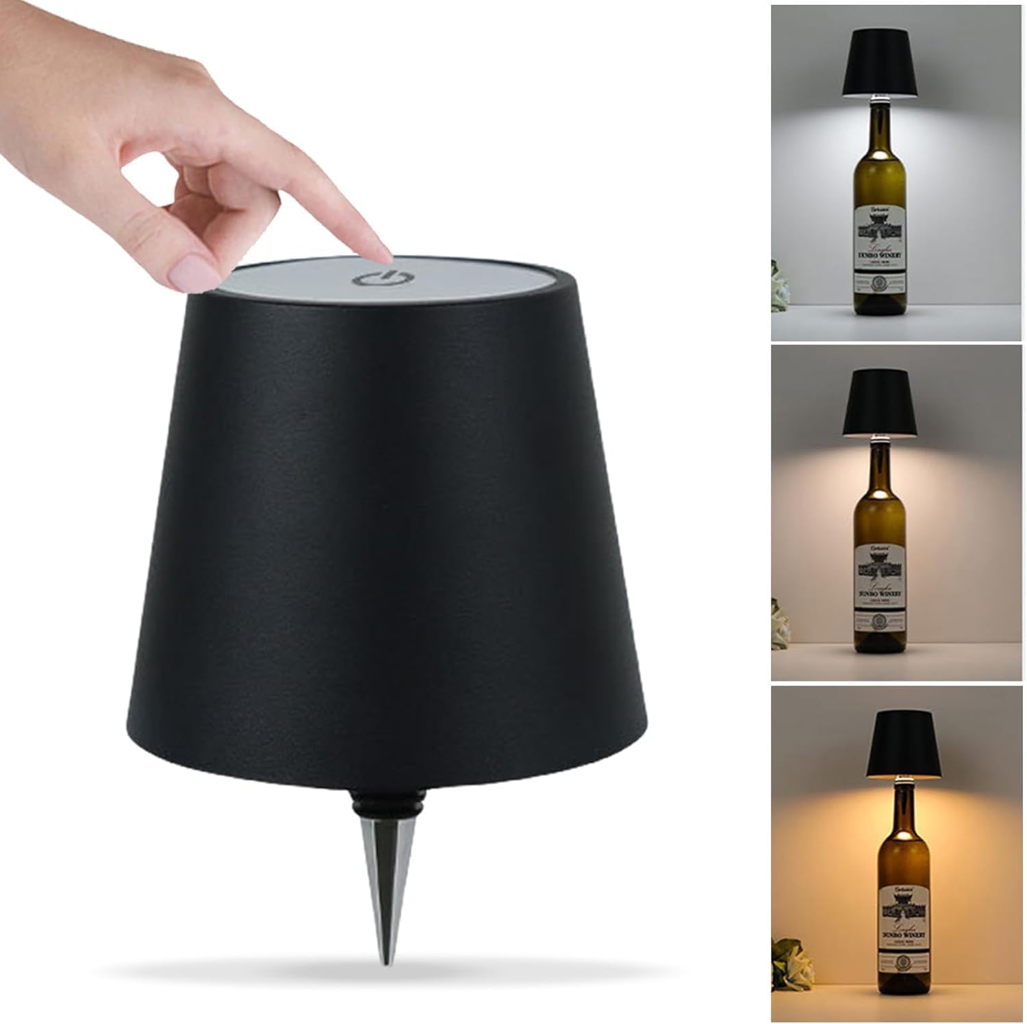 Wireless Bottle Lamp, Pridola Wireless Bottle Lamp, 3 Color Stepless ...