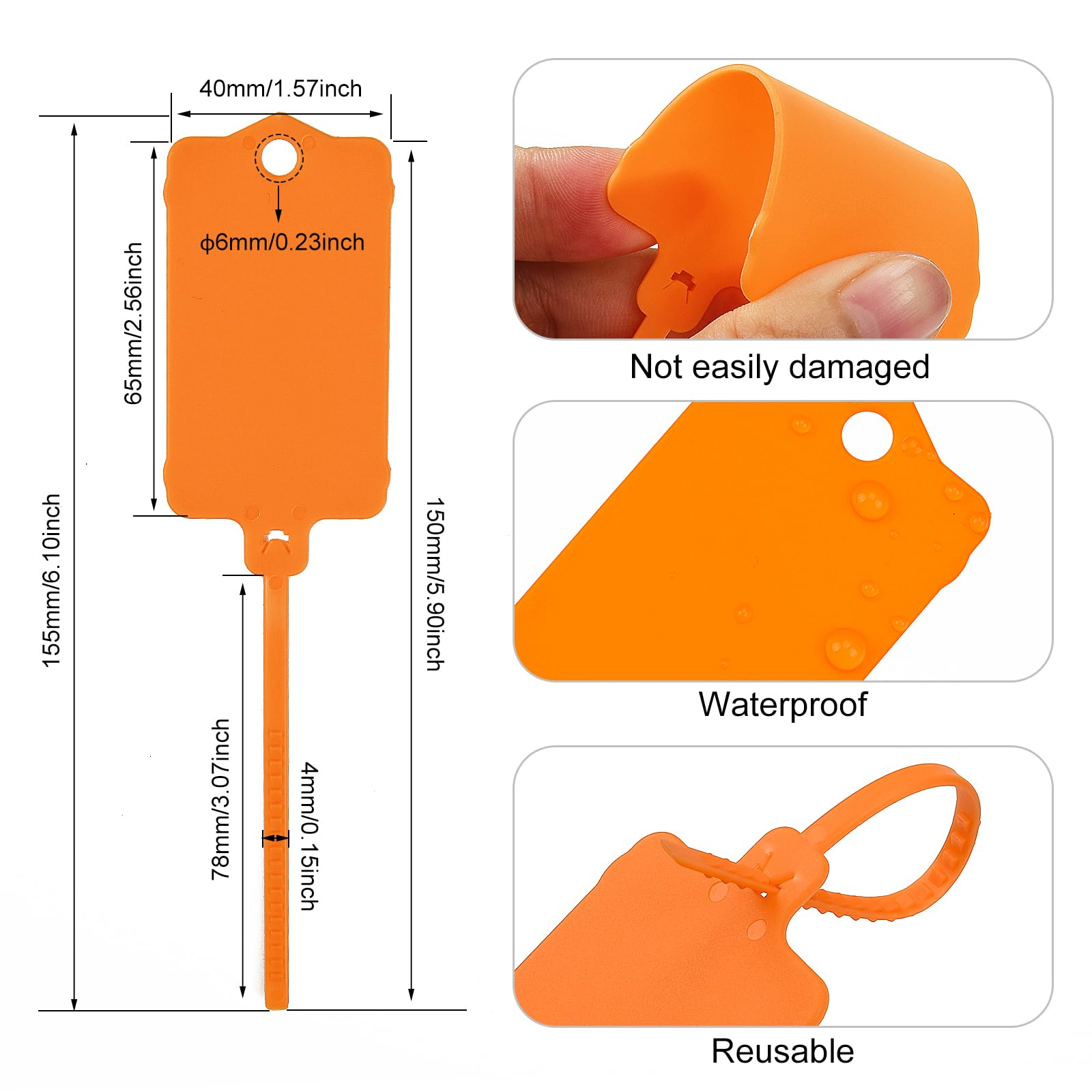 Snapklik.com : LeadSeals 100pcs Blank Plastic Tags For Labeling ...