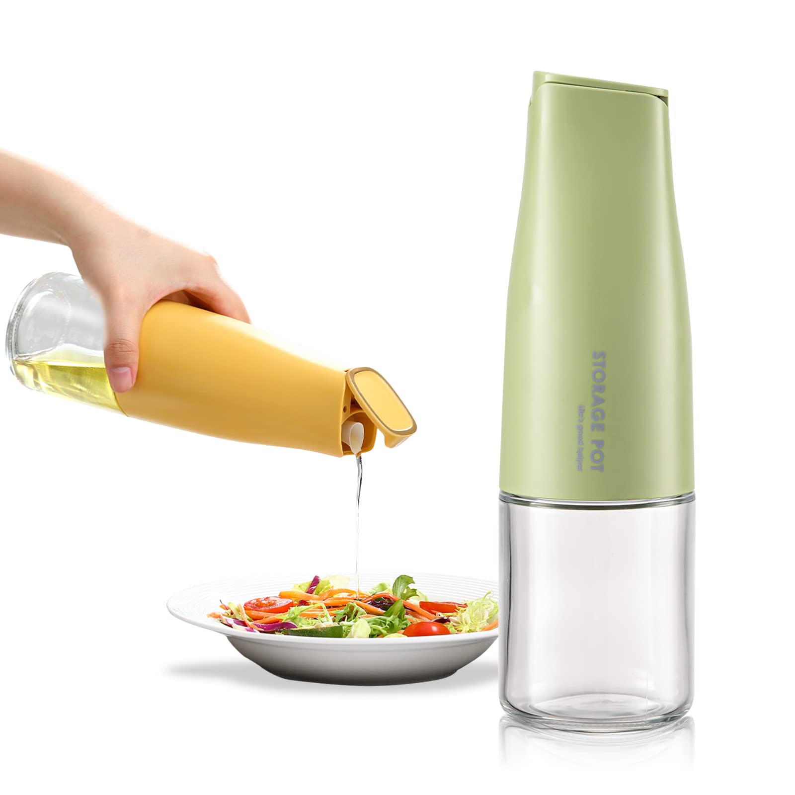 Warm Wood Auto Flip Olive Oil Dispenser Bottle For Kitchen,17 OZ ...