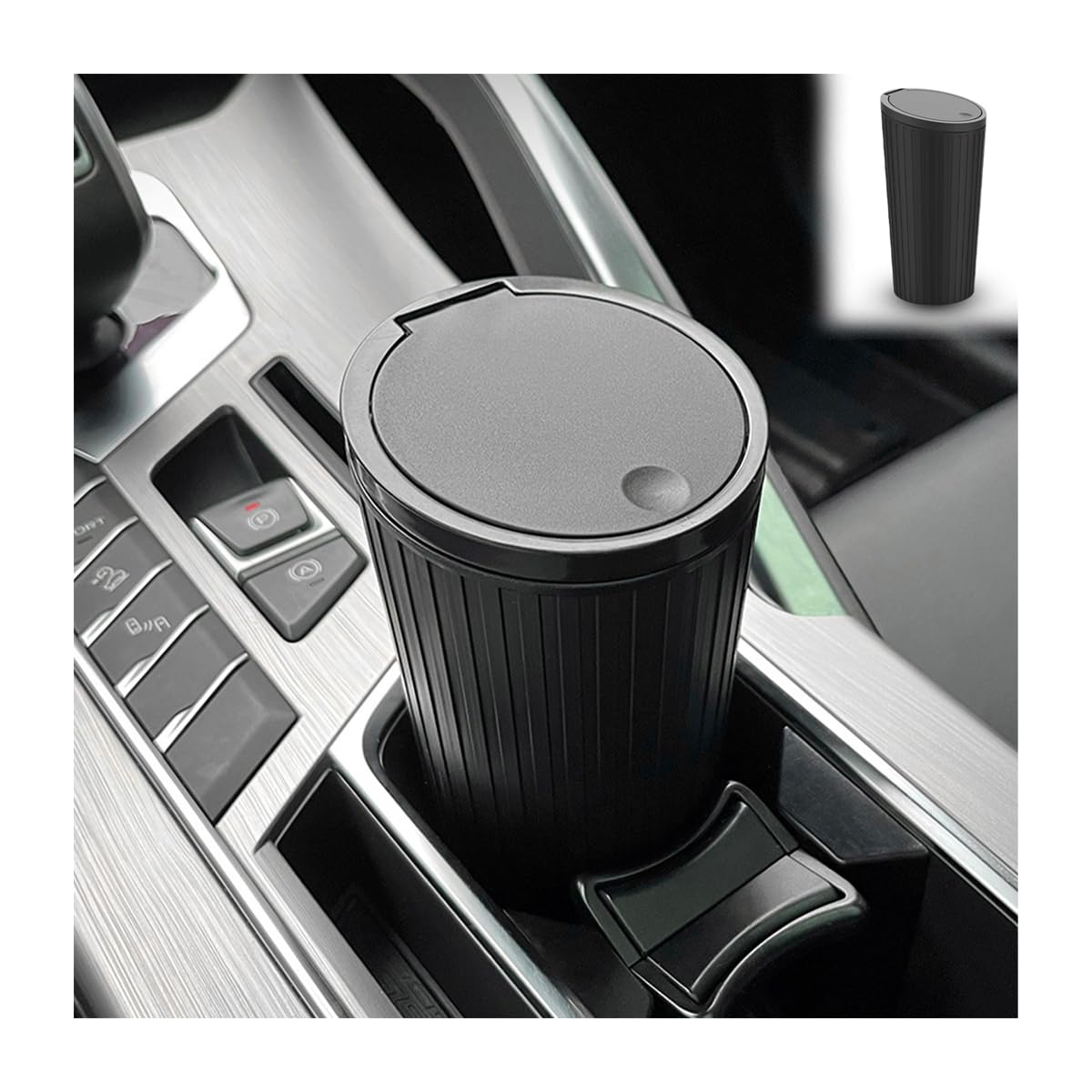 Amazon.com: AUCELI Car Cup Holder Trash Can with Lid, Mini Garbage Bin ...