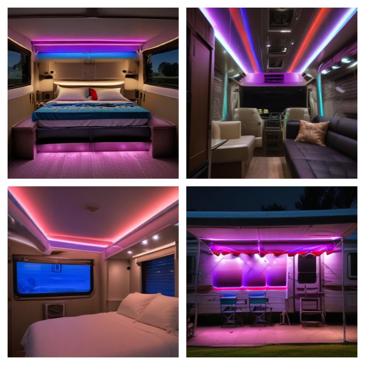 Snapklik.com : ROLiGHTiC RV Awning Light Strip, 16.4FT RGB Color ...