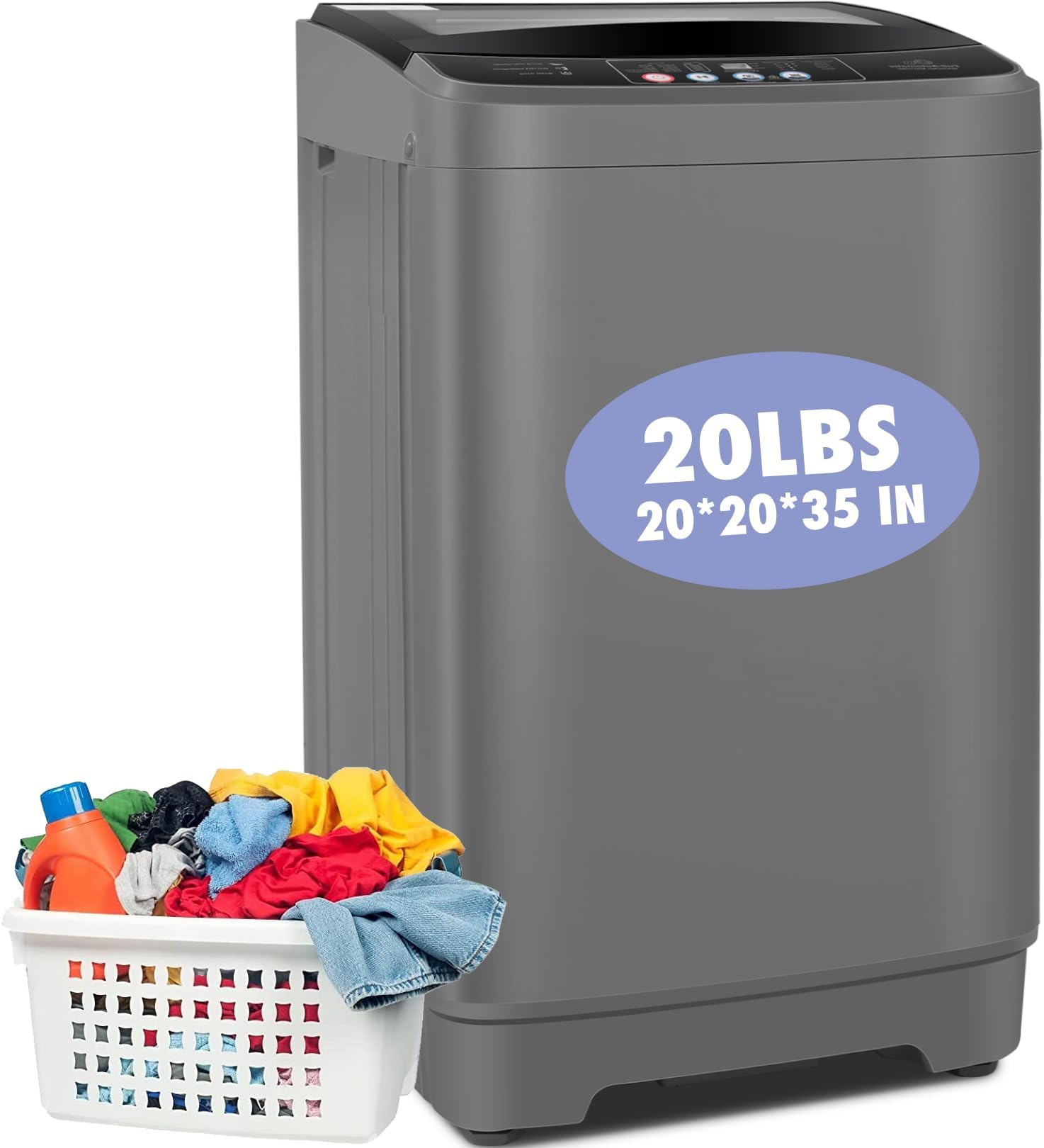 Amazon.com: Nictemaw Portable Washing Machine, 20Lbs Capacity Full ...