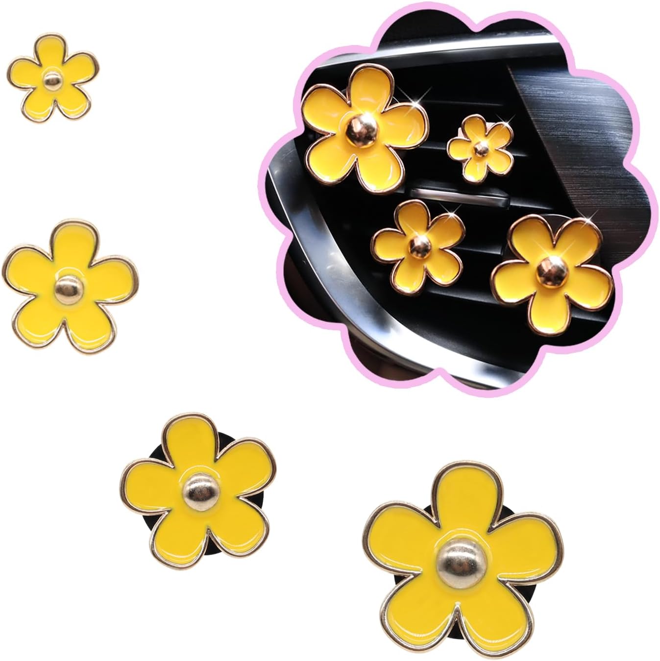 Amazon.com: ORIESSE Flowers Air Vent Clips,Daisy Car Air Freshener,4pcs ...