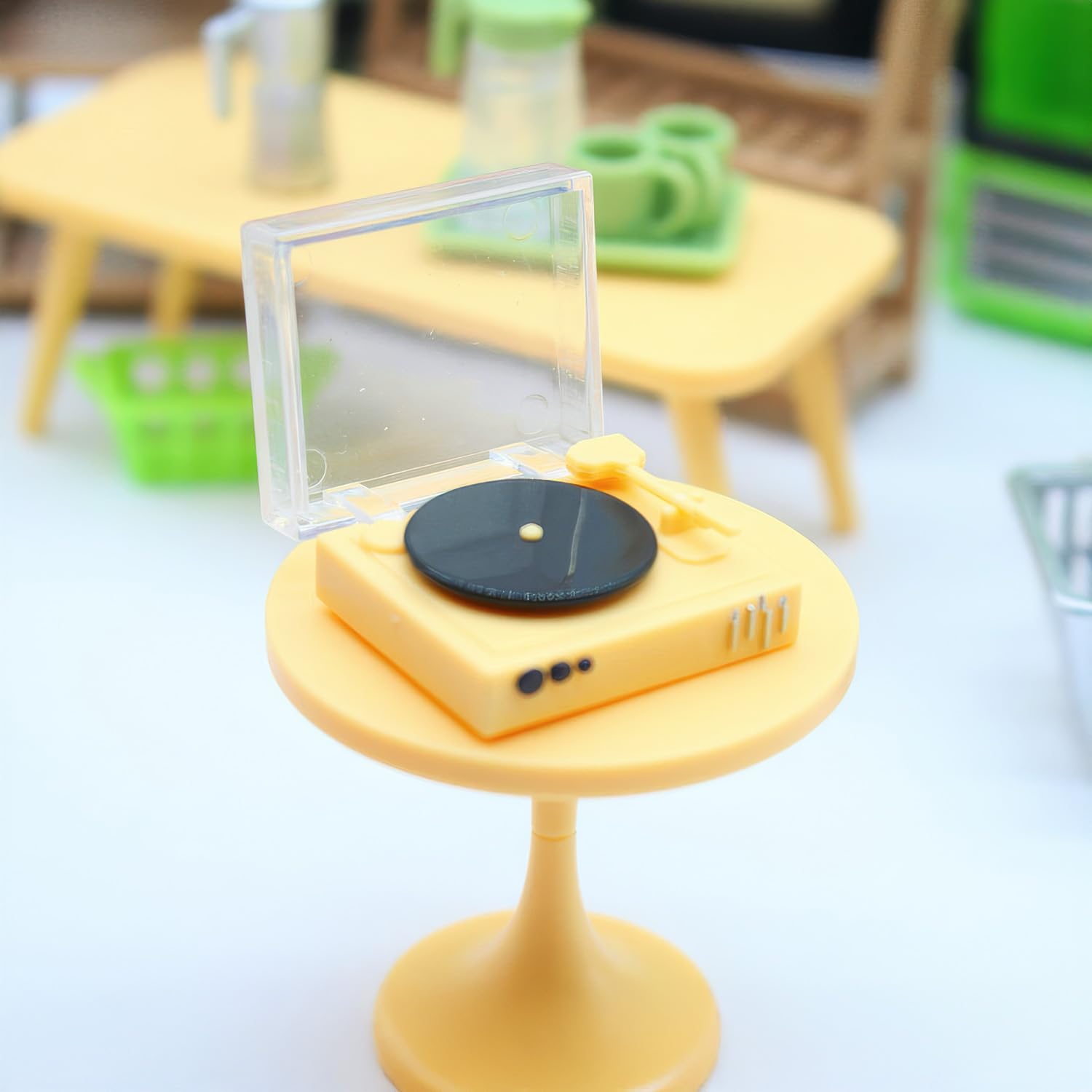 Tiny Vintage Record Player Realistic Miniature Vinyl Record Player - 1/ ...