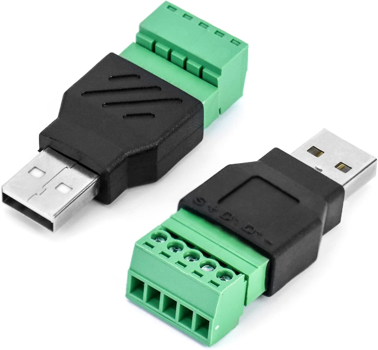 QWORK® 2 Stück USB-Stecker, USB 2.0 A Stecker auf 5-polige Buchse ...