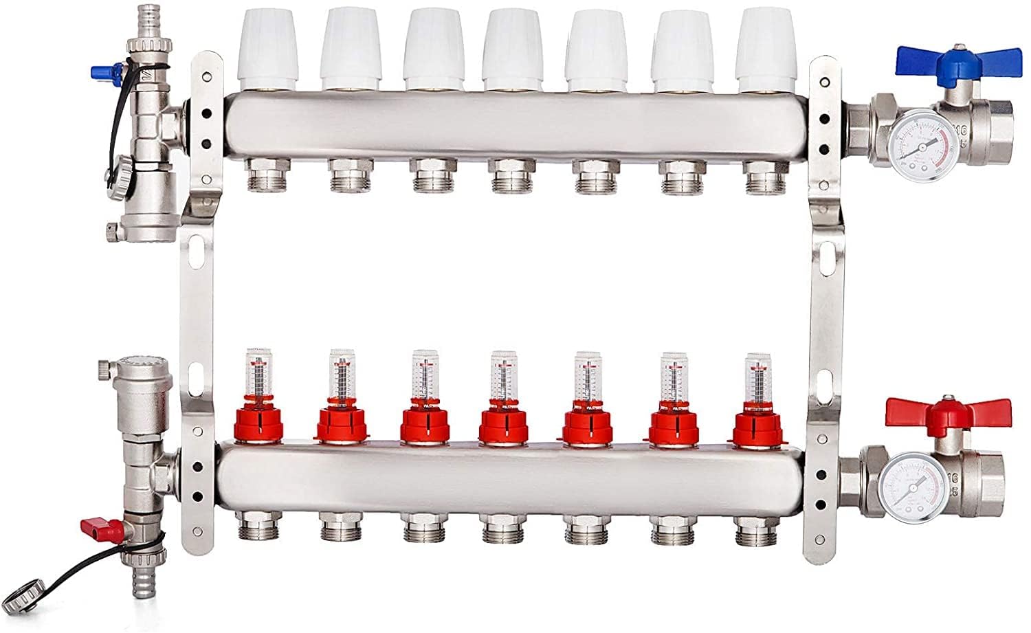 7 Loop Heat Manifold with 1/2 Inch Adapters Included Floor Heating ...