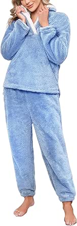 Amazon.com: Yusongirl Fleece Womens Pajamas Set Fuzzy Pajamas Winter ...