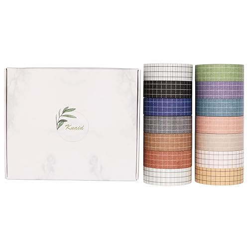 Knaid Juego de cintas Washi de rejilla, 14 rollos de 0.591 in de ancho ...