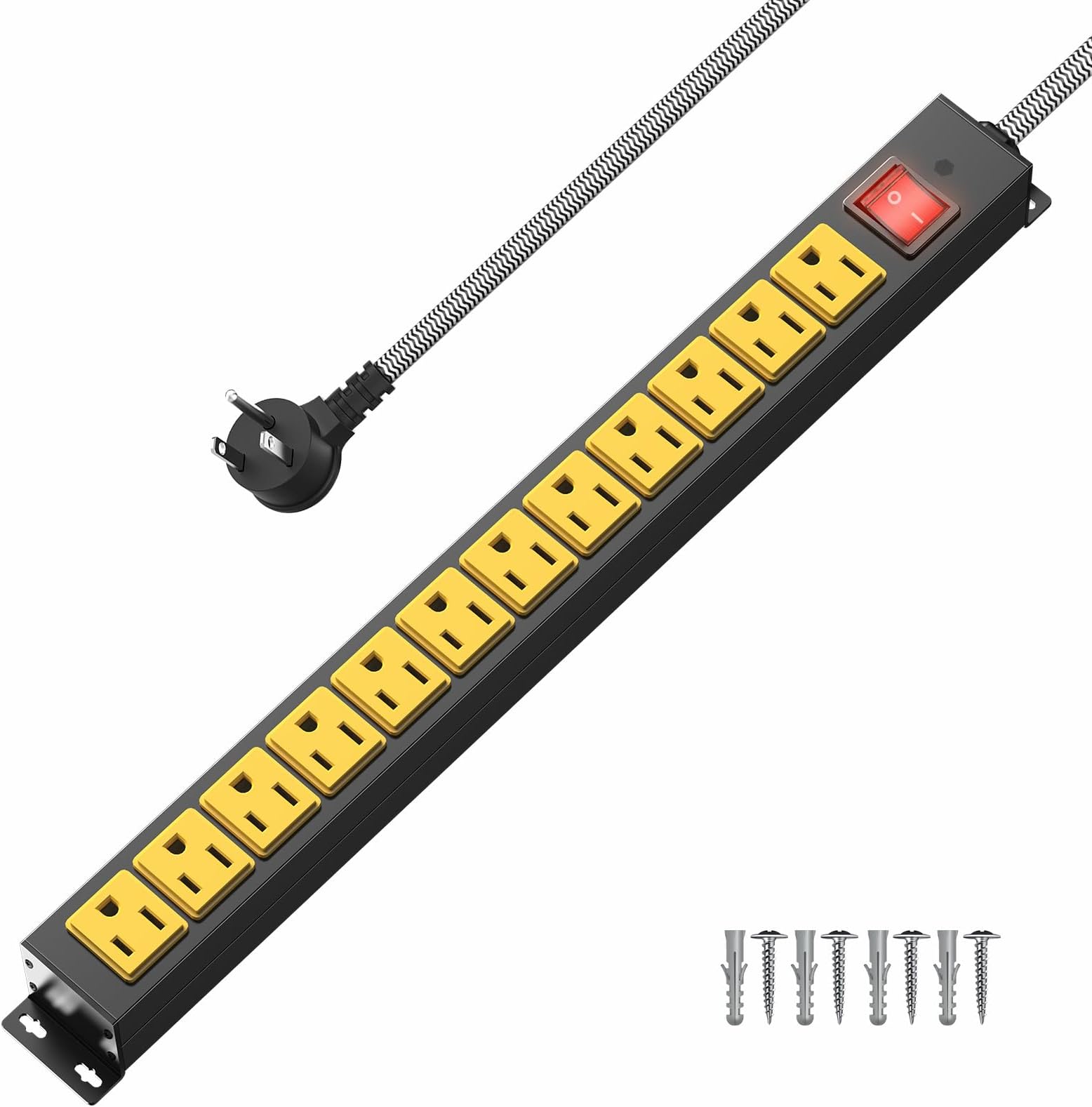 Amazon.com: 16 Outlets Long Power Strip Metal Wall Mount Power Strip 10 ...