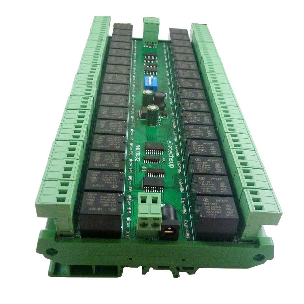 Buy eletechsupDC 24V 32ch 03 06 16 Modbus RTU RS485 SPDT Relay Switch ...