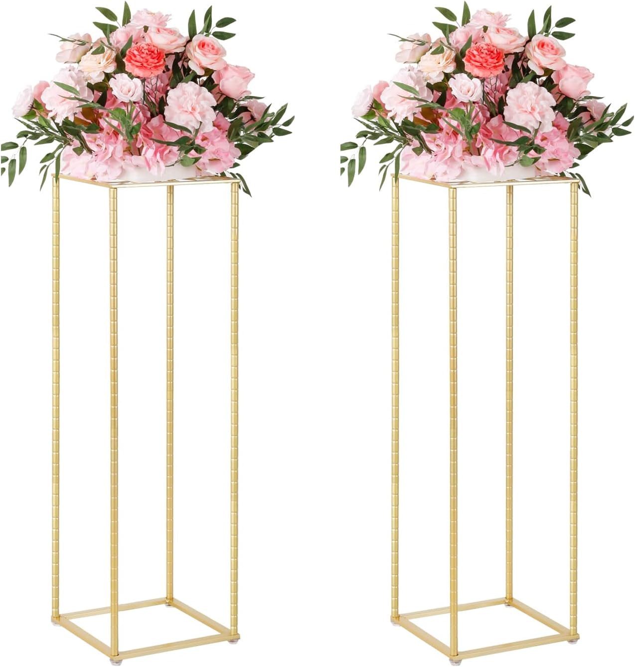 Amazon.com: Gawicpy 2Pcs Gold Flower Stand for Wedding, Metal Column ...