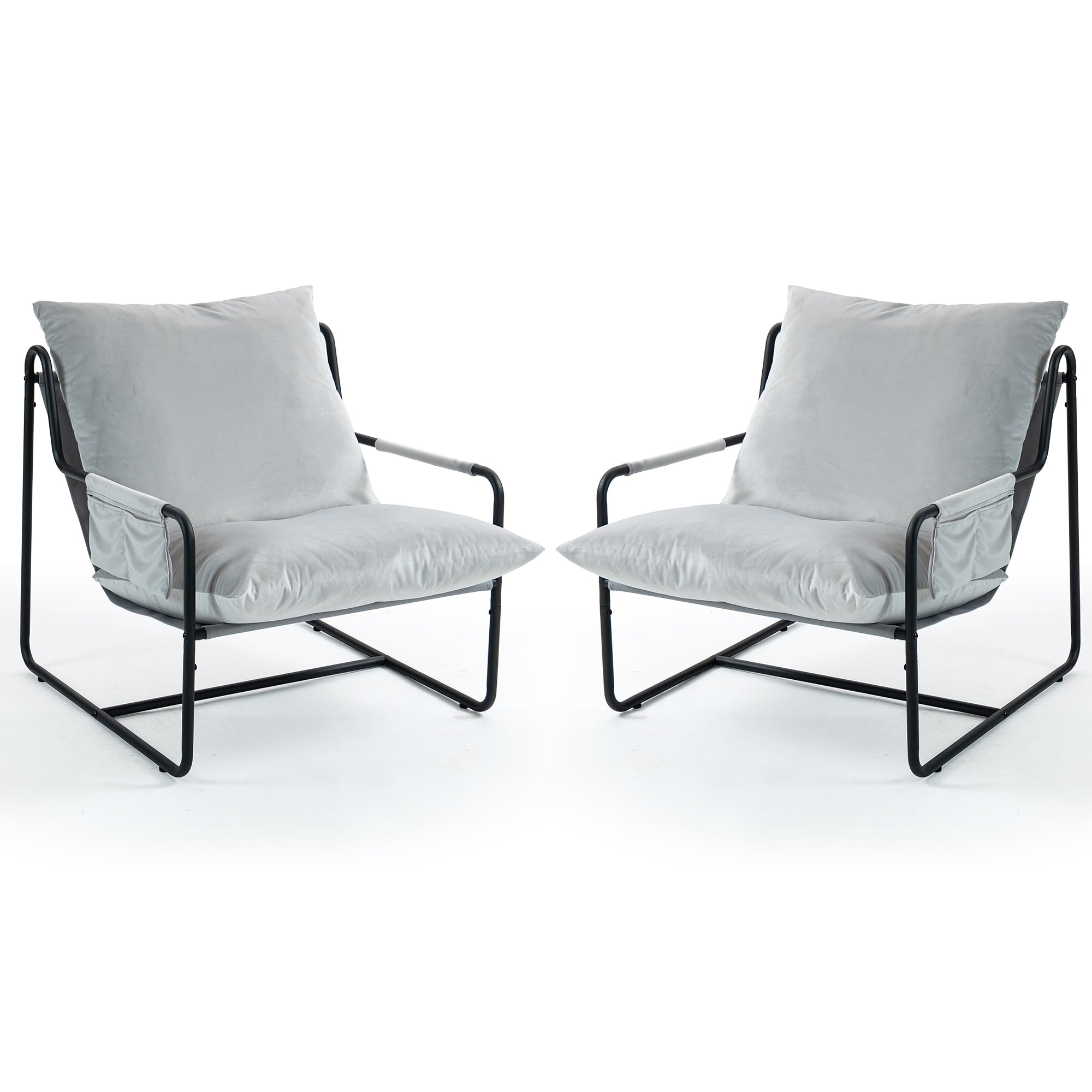 Amazon.com: TIANSHU Sling Accent Chair, Pack of 2, Upholstered Metal ...