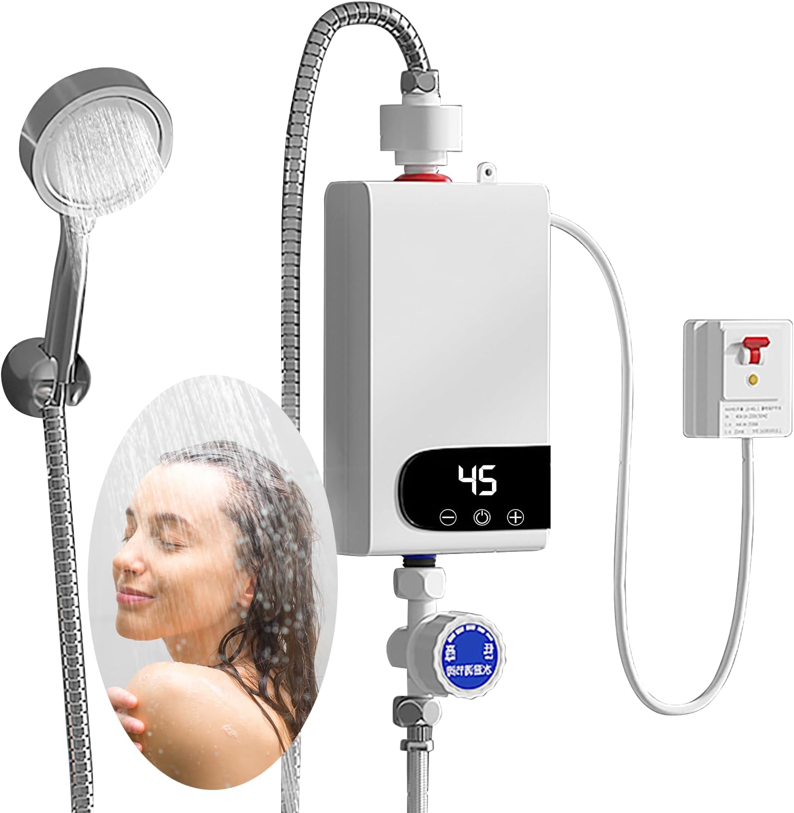 Calentador de Agua Instantáneo, ZRJJTQ Calentador de Agua Regadera con ...