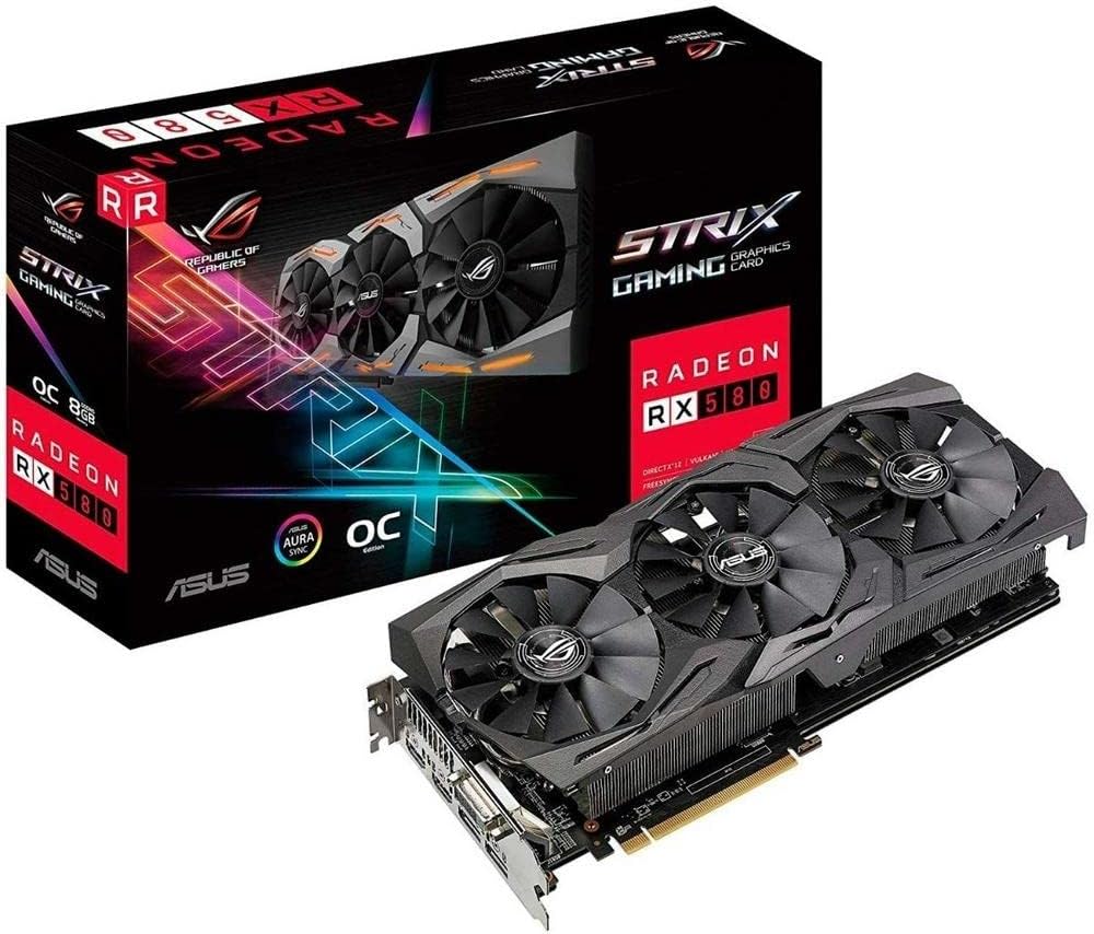 Amazon.com: ASUS ROG-STRIX-RX580-O8G-GAMINGOC Edition GDDR5 DP HDMI DVI ...