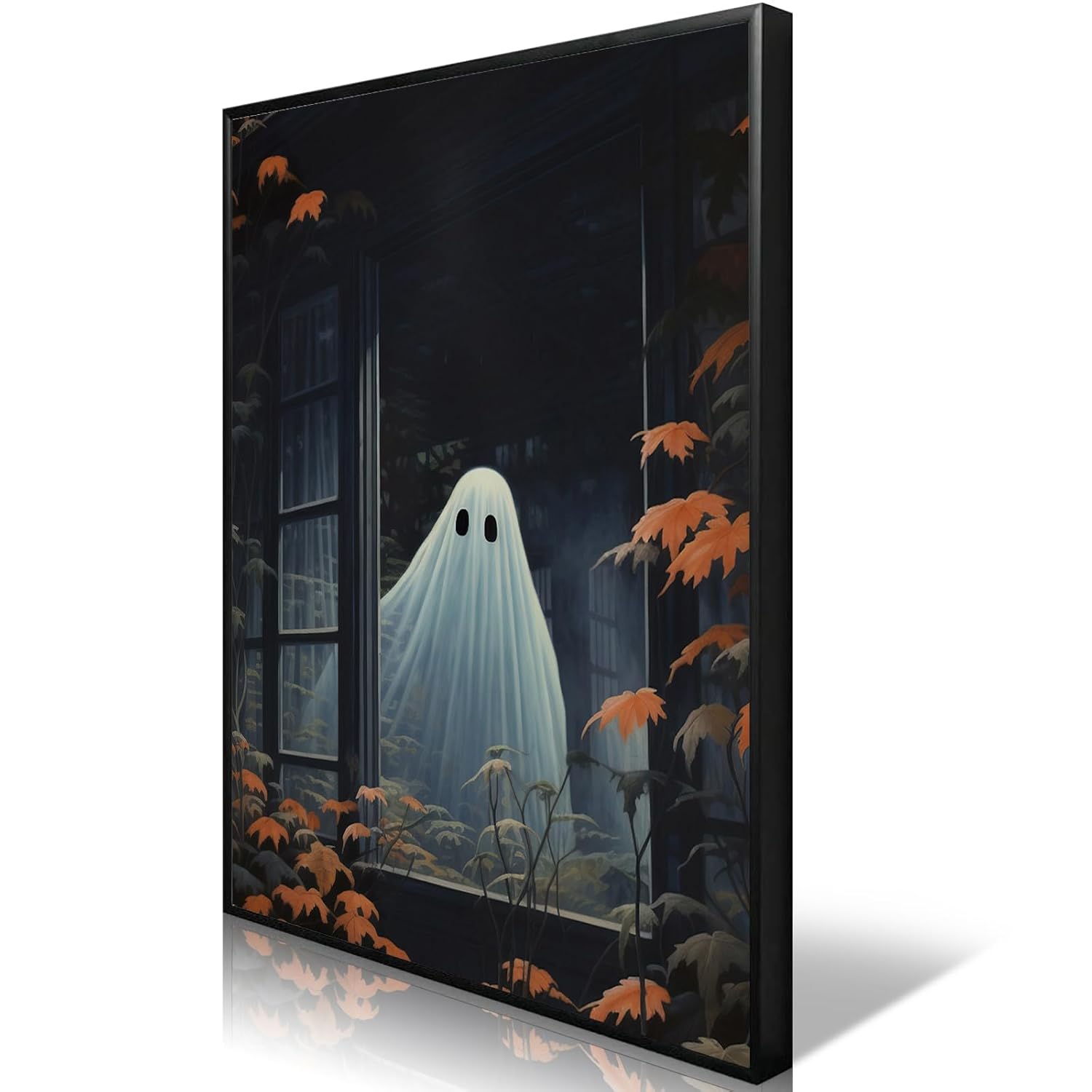 Amazon.com: Vintage Halloween Canvas Wall Art, Retro Ghosts Poster ...