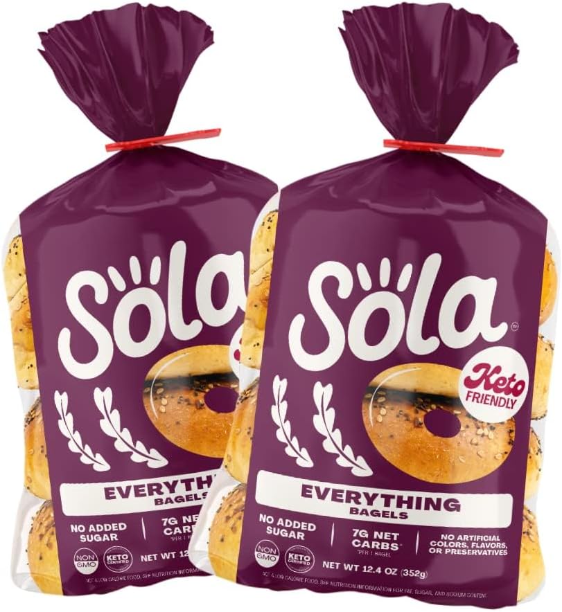 Amazon.com: SOLA Everything Bagels, Low Carb & Keto Friendly, 16g of ...