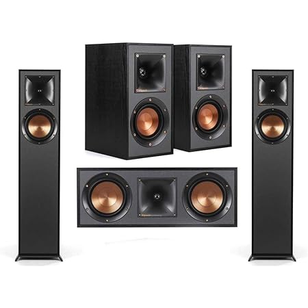 Amazon.com: Klipsch Reference R-26FA 5.1 Home Theater Pack, Brushed Black Polymer Veneer ...
