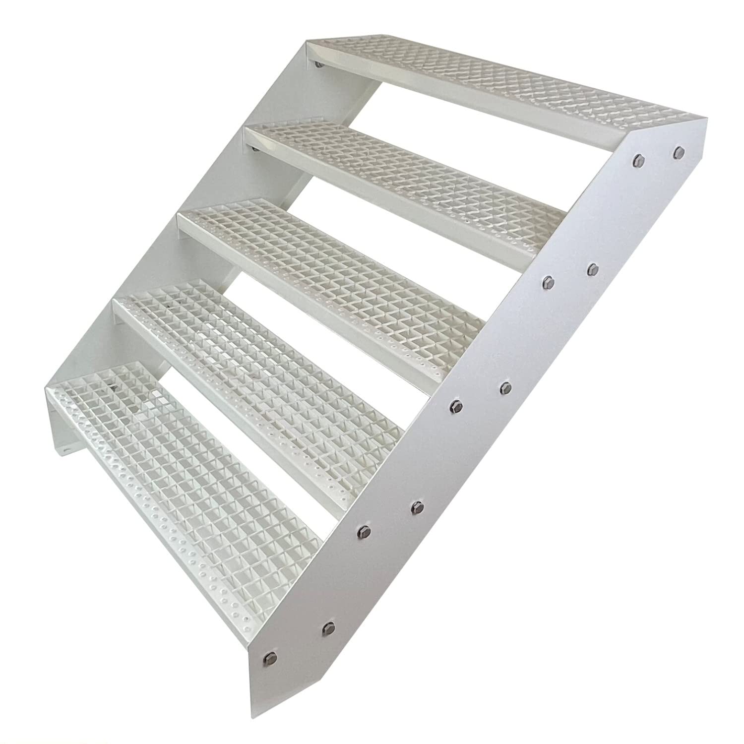 Buy Kaminbau Mierzwa Premium Steel Stairs Galvanised & Completely White ...