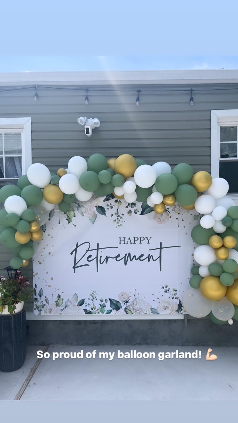 Amazon.com : Aperturee 7x5ft Happy Retirement Backdrop White Blush ...