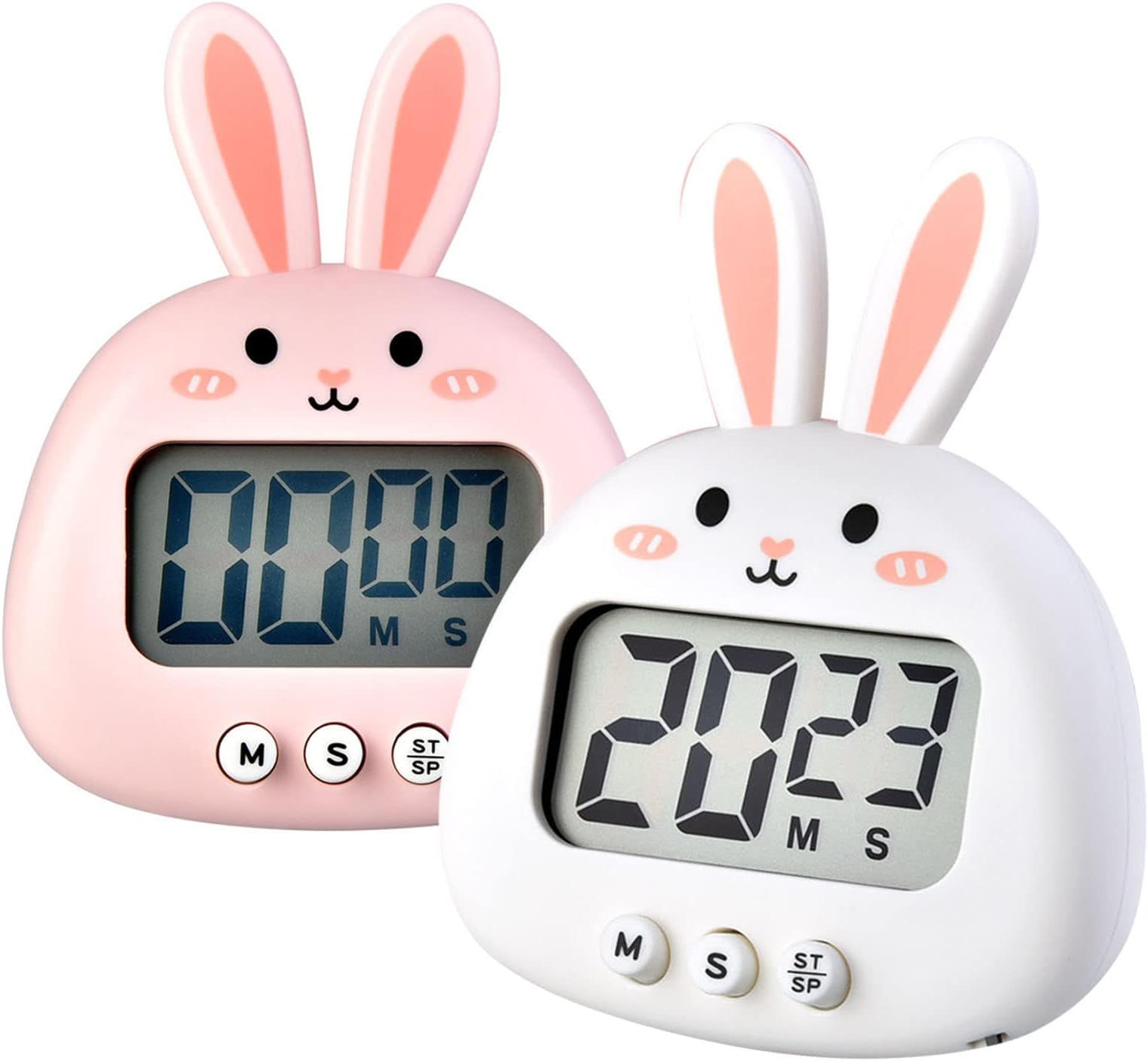 Amazon.com: 2 Pieces Kitchen Timer Magnetic Bunny Digital Countdown ...