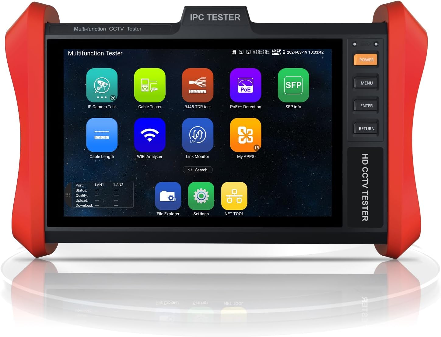 Amazon.com : 4K 12MP IP Camera Tester, WANLUTECH IPC Tester 90W PoE ...