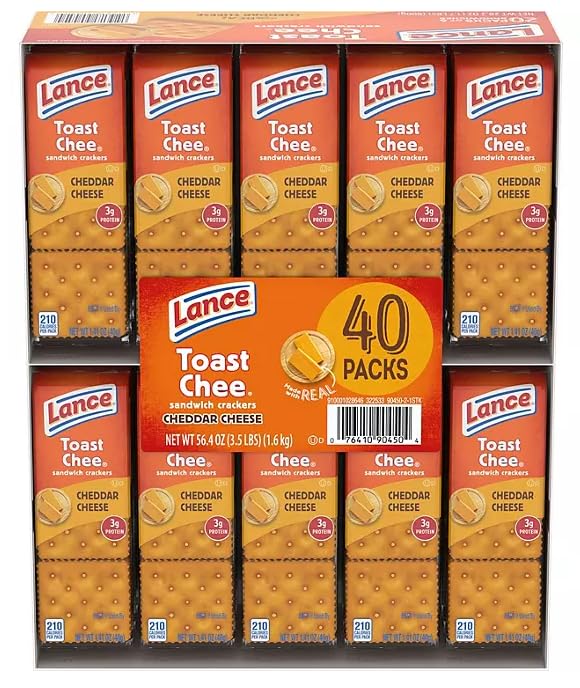 Amazon.com: Lance, Cheddar Cheese Crackers, 1.41 oz., 40 pk.