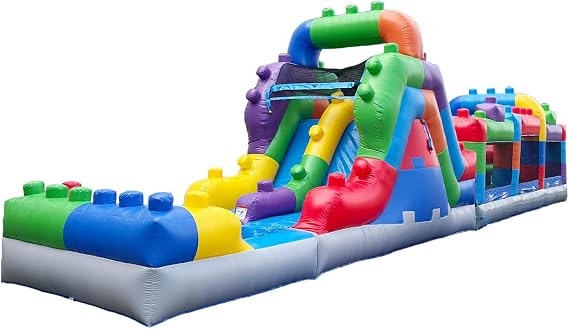 Amazon.com: HeroKiddo 42'x 8'x 12' Block Party Inflatable Obstacle ...
