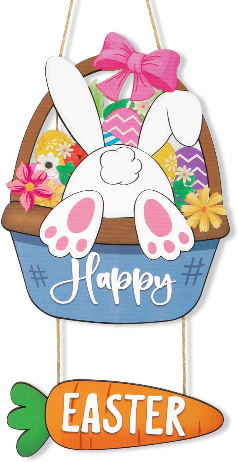 Amazon.com : Easter Decoration Wood Door Wall Signs, Wooden Wreaths ...
