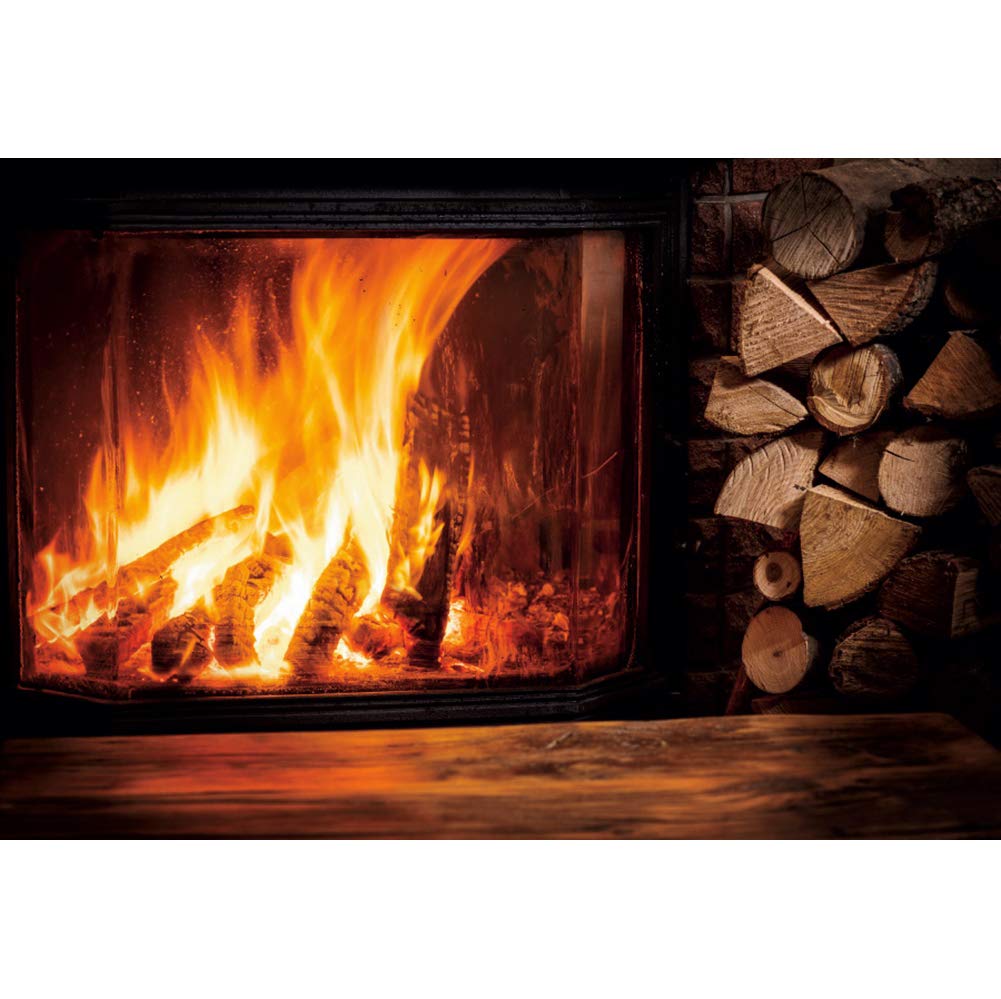 Amazon.com : Laeacco Fireplace Backdrops for Photography Polyester ...