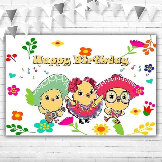 Canticos Birthday Backdrop 5x3ft Mexican Little Chikies Canticos ...