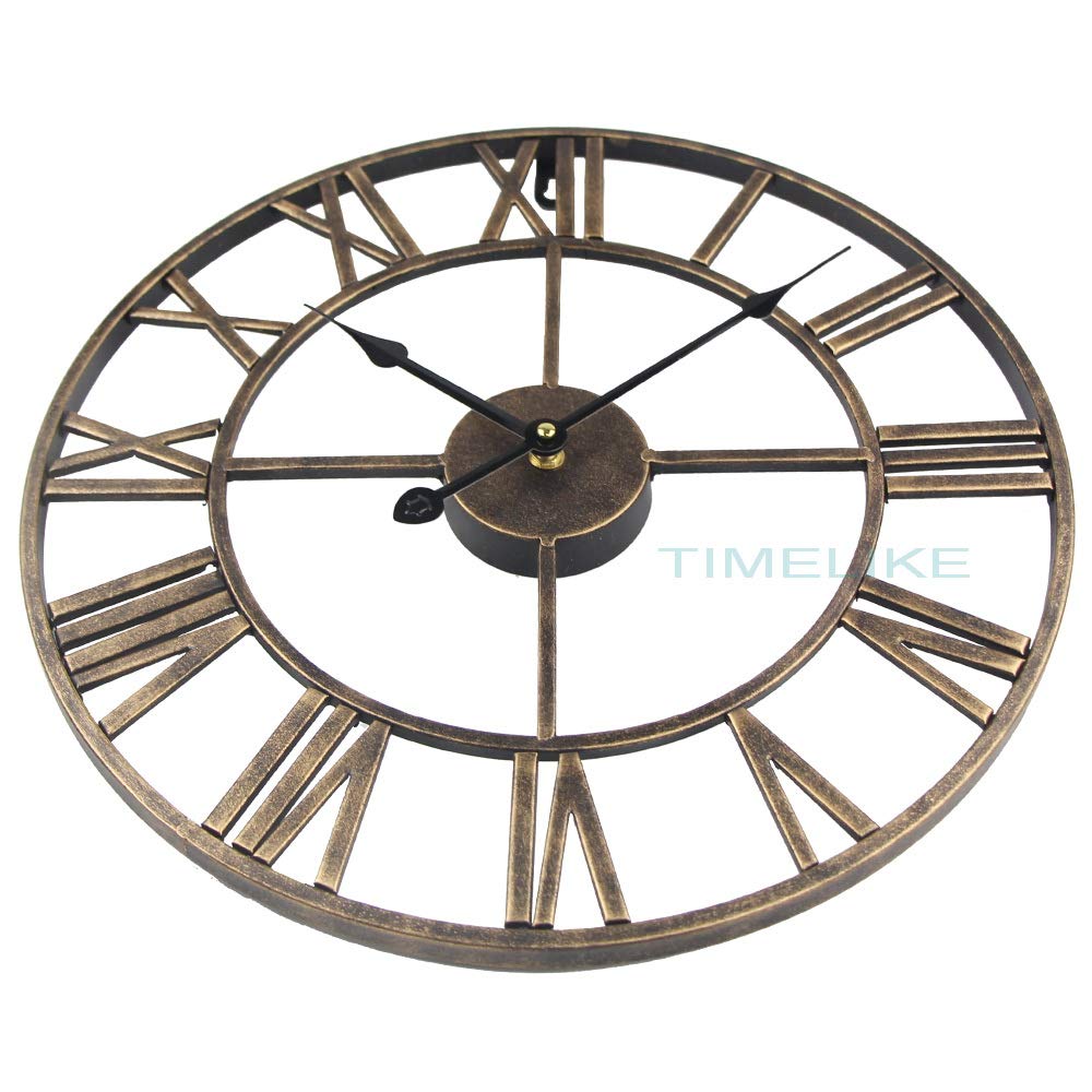 Timelike Large Roman Wall Clock, Rustic Vintage Metal Wall Clock ...