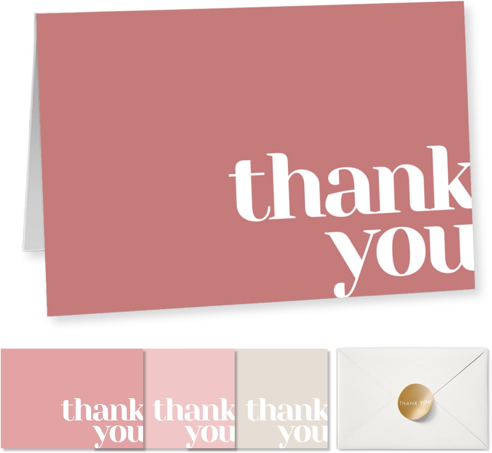Amazon.com : 600 PCS Thank You Cards with Envelopes & Matching Stickers ...