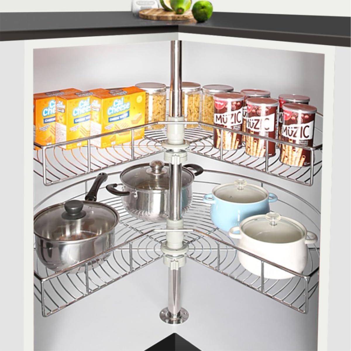 Amazon.com - 28inch Corner Cabinet Organizer Lazy Susan, 2-Shelf Kidney ...