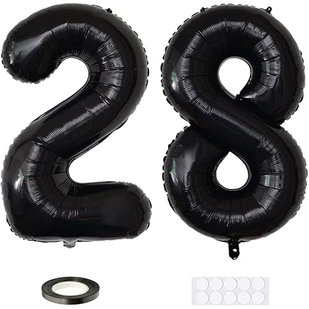 Amazon.com: ZiYan 40 Inch Giant 28th Blue Number Balloons,Birthday ...